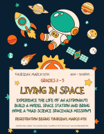 03/13/2025 | Living in Space (Grades 2-5) | Seaford Public Library