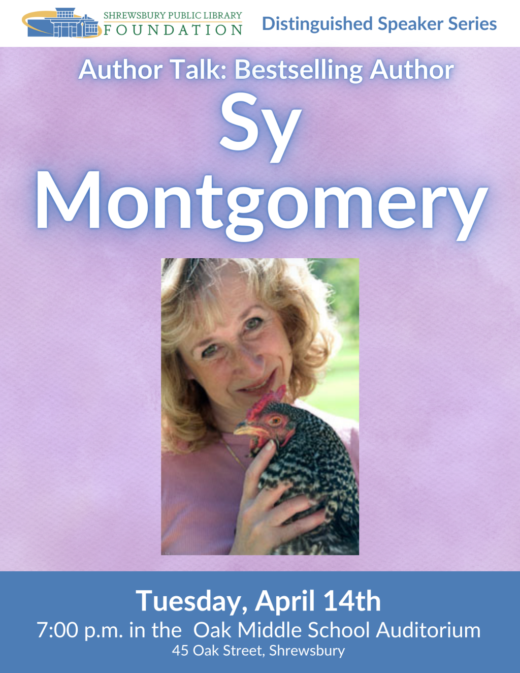 Tuesday, April 14, 2026 | An Evening with Sy Montgomery | Shrewsbury ...