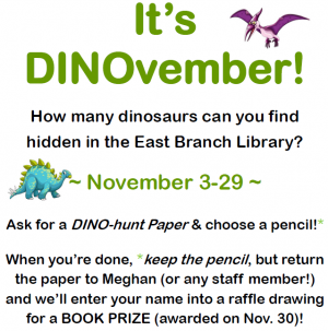 11/03/2022 | DINOvember at the East Branch | Somerville Public Library