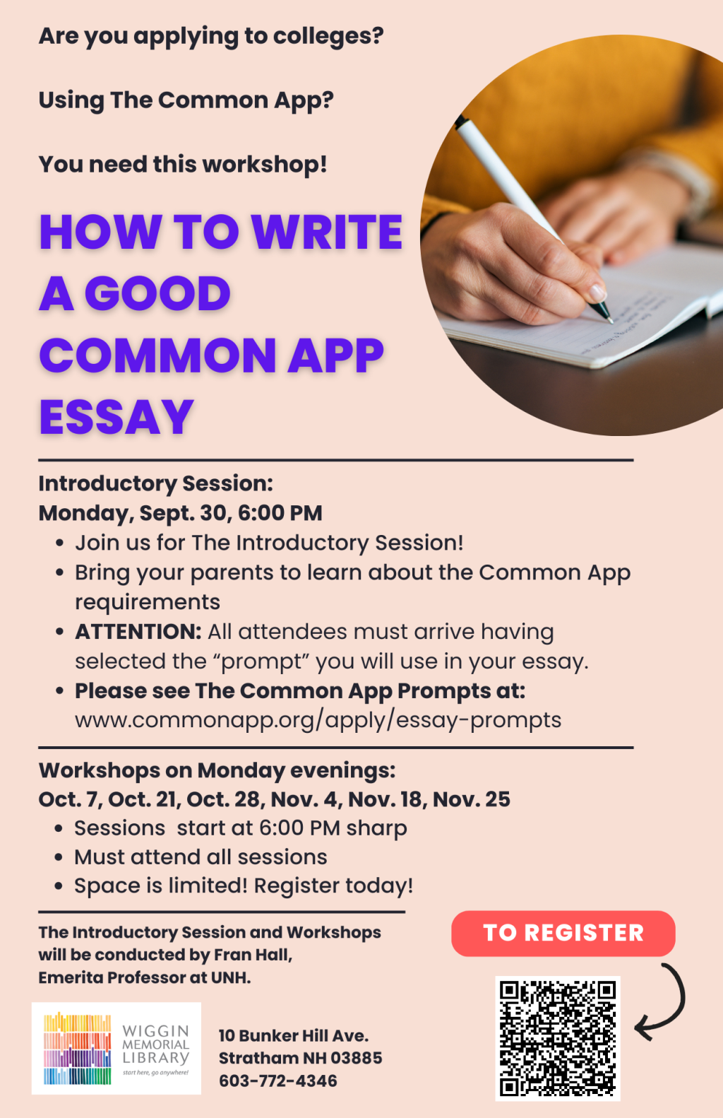 09/30/2024 | How to Write a Good Common App Essay with Fran Hall: Blast ...