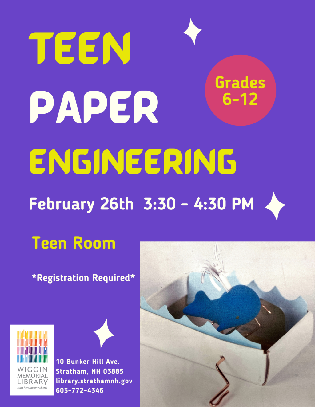 02/26/2024 | Paper Engineering for Teens | Wiggin Memorial Library