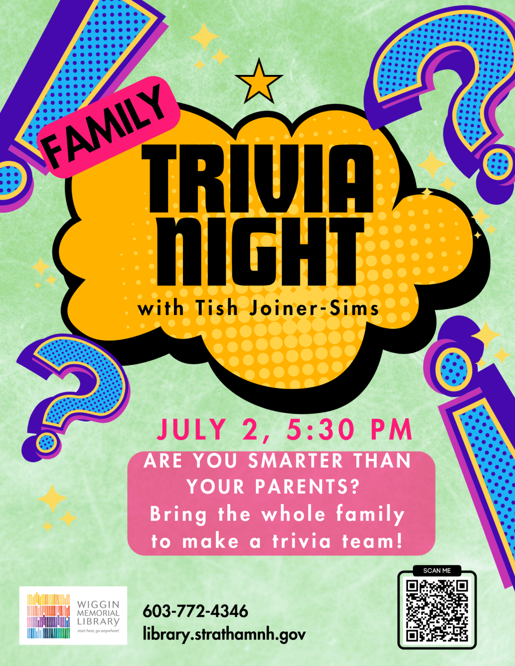 Tuesday, July 2, 2024 | Family Trivia Night with Tish Joiner-Sims ...