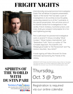 10/03/2019 | FRIGHT NIGHT: Spirits of the World with Dustin Pari ...