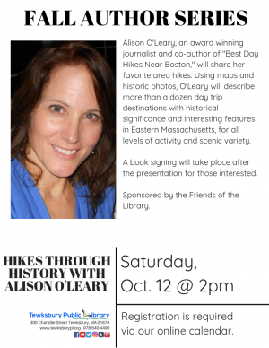 10/12/2019 | AUTHOR VISIT: Hikes Through Massachusetts History with ...