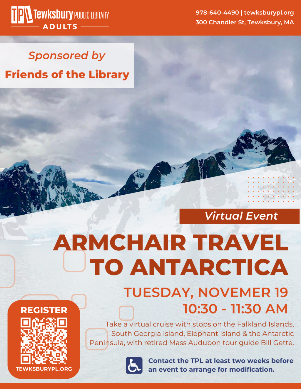 11/19/2024 | VIRTUAL: Armchair Travel To Antarctica | Tewksbury Public ...