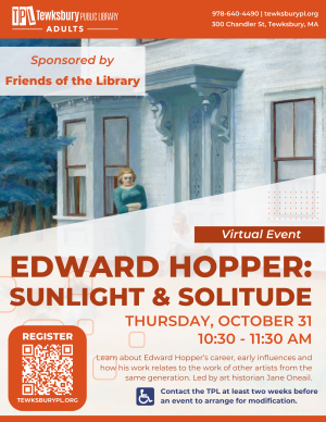 10/31/2024 | VIRTUAL: Edward Hopper -- Sunlight and Solitude ...
