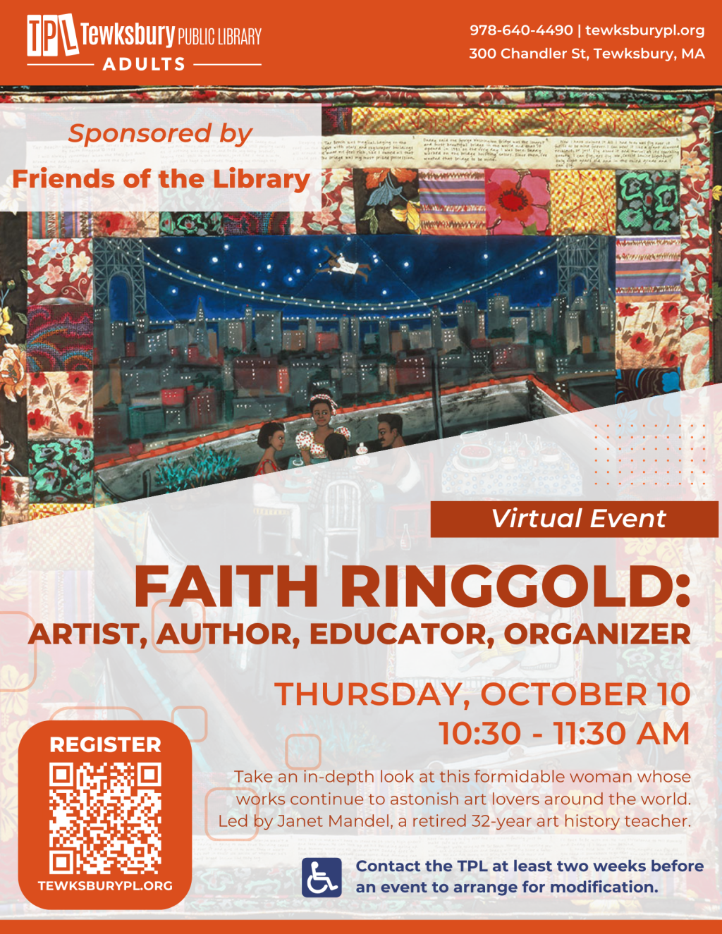 10/10/2024 | VIRTUAL: Faith Ringgold -- Artist, Author, Educator ...