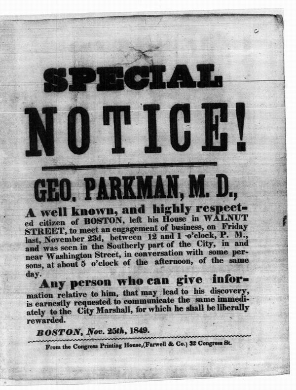 04/29/2023 | VIRTUAL: The Disappearance of Dr. Parkman -- Blood & Ivy ...