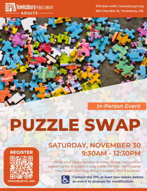 11/30/2024 | IN PERSON: Puzzle Swap | Tewksbury Public Library
