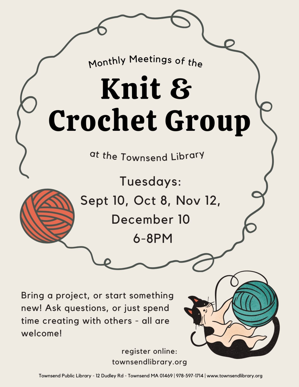 02/11/2025 | Knit and Crochet Group at the Library | Townsend Public ...