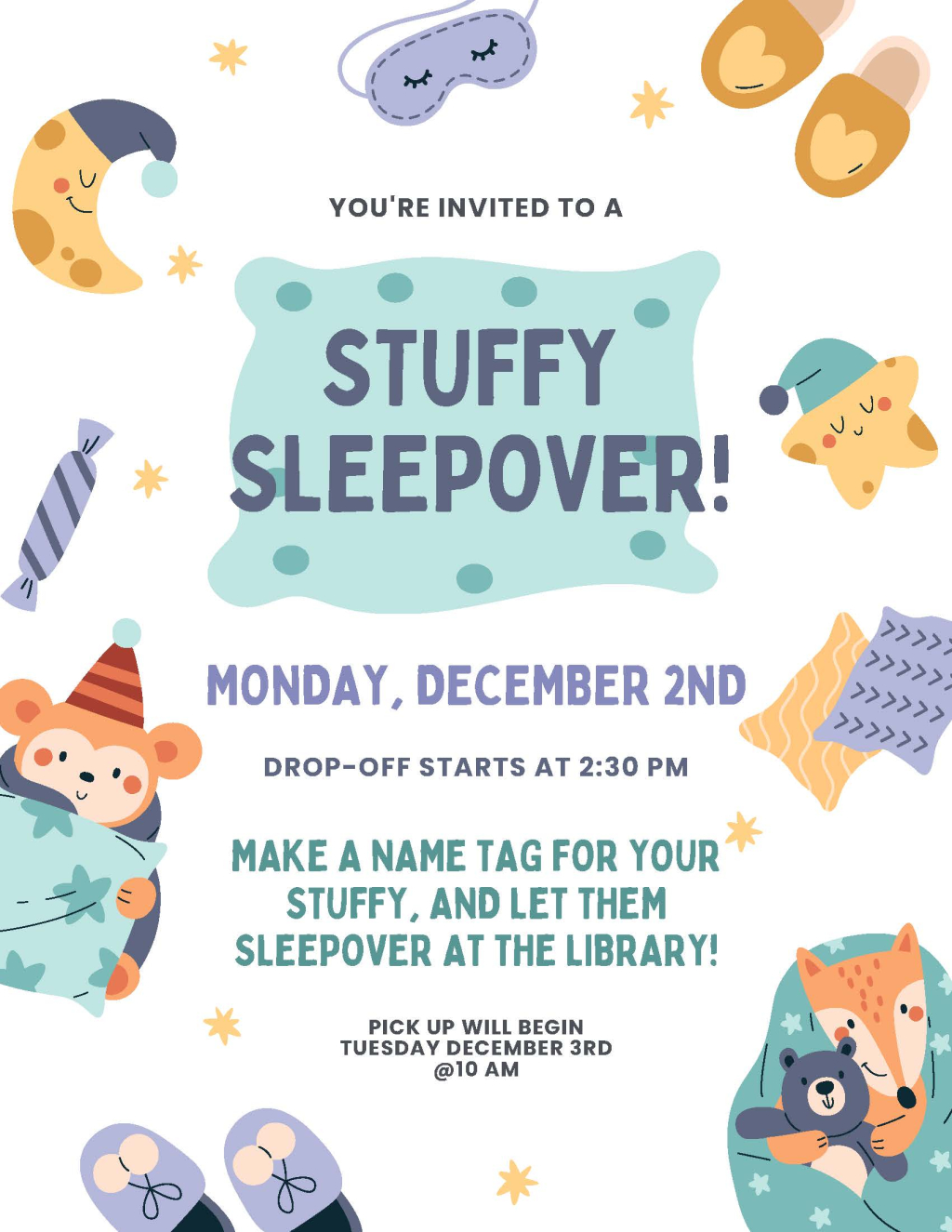 12/02/2024 | Stuffie Sleepover | J.V. Fletcher Library