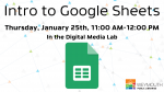 01/25/2024 | Intro to Google Sheets | Weymouth Public Libraries