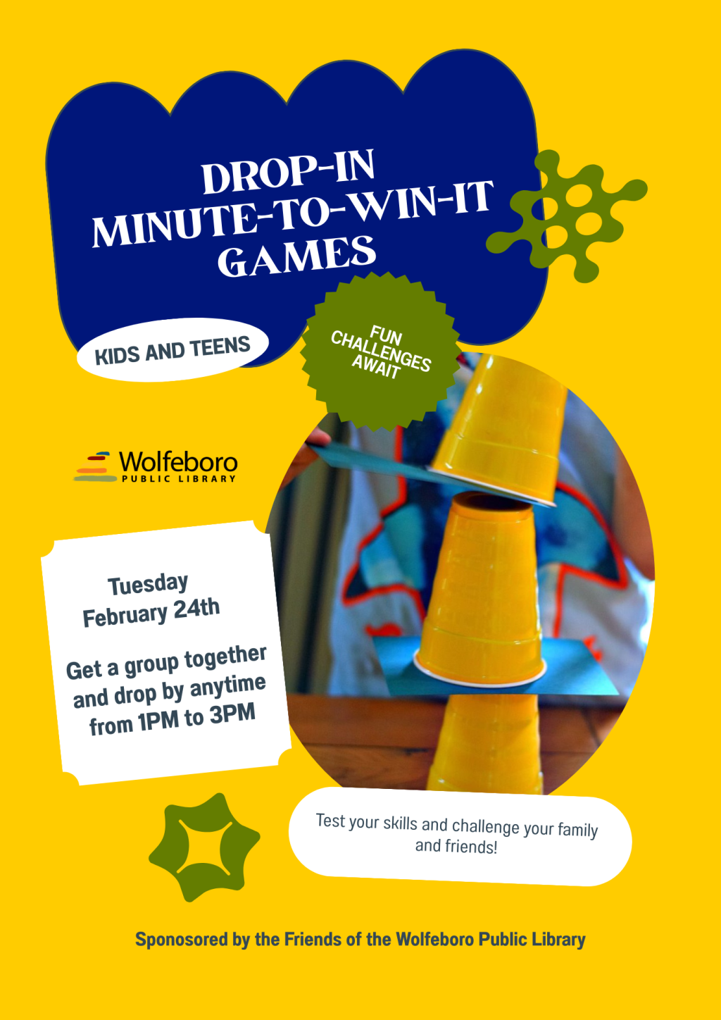 Tuesday, February 24, 2026 | Drop-In Minute-To-Win-It Games for Kids ...