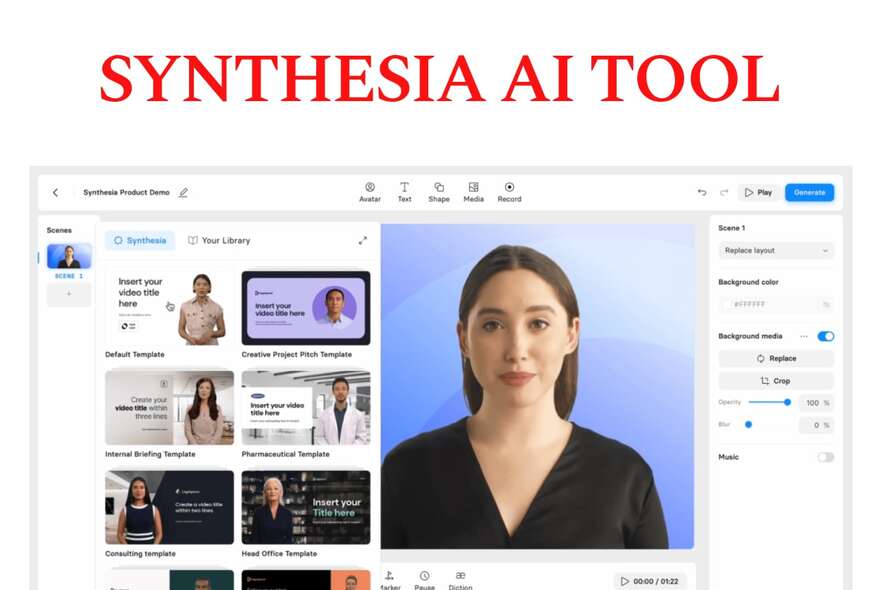 SYNTHESIA AI TOOL - Made by Itmeo - Free website builder