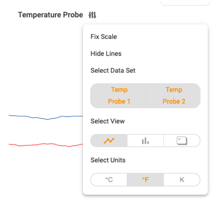 PocketLab Temperature Sensor selection window