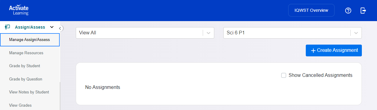 Now click the blue Create Assignment button. The "Assign" window will ...