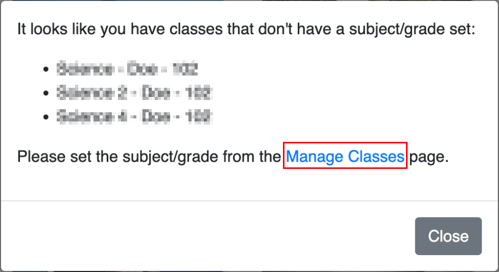 set subject or grade alert