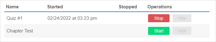 start and stop buttons