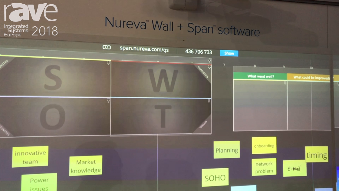 ISE 2018: Nureva Demos Its New Nureva Wall Touch Solution – rAVe [PUBS]