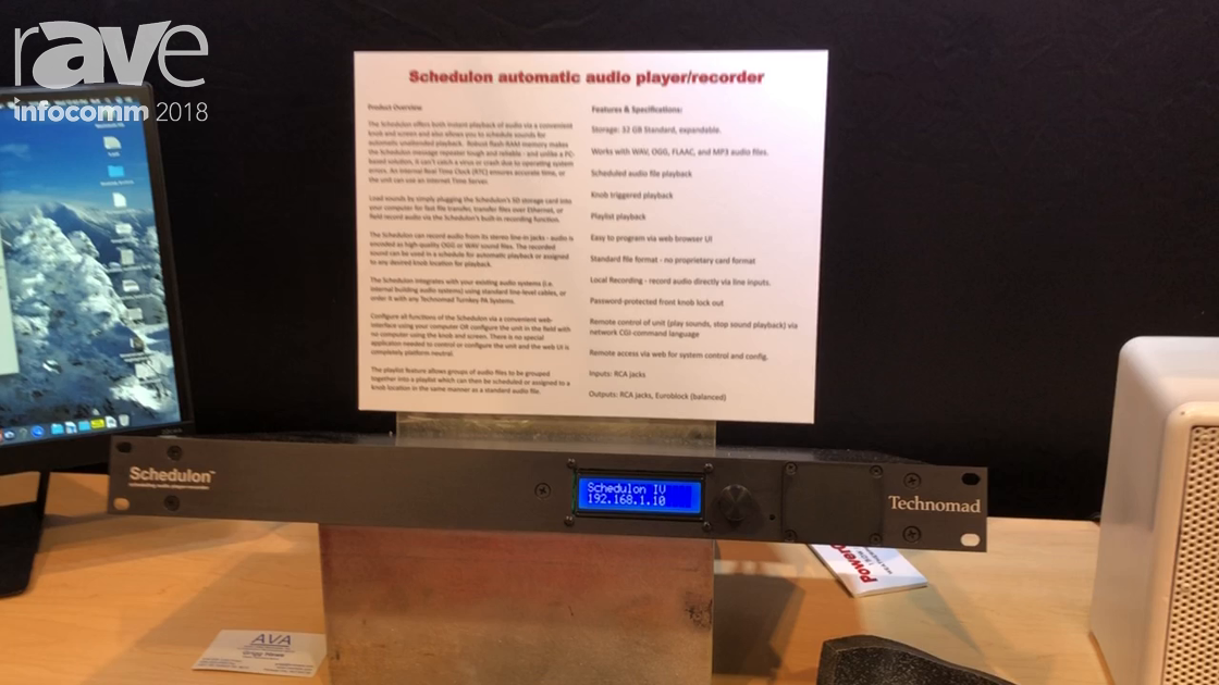 InfoComm 2018: Technomad Showcases the Schedulon Automatic Audio Player ...