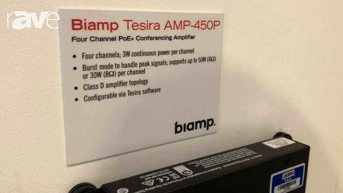 Integrate 2018: Biamp Shows AMP-450P Four-Channel PoE+ Conferencing ...