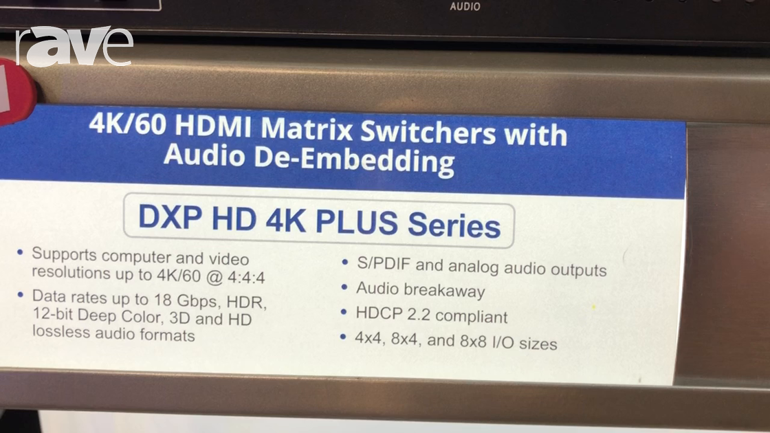 Integrate 2018: Extron Presents DXP HD 4K PLUS Series 4K/60 HDMI Matrix Switcher – rAVe [PUBS]