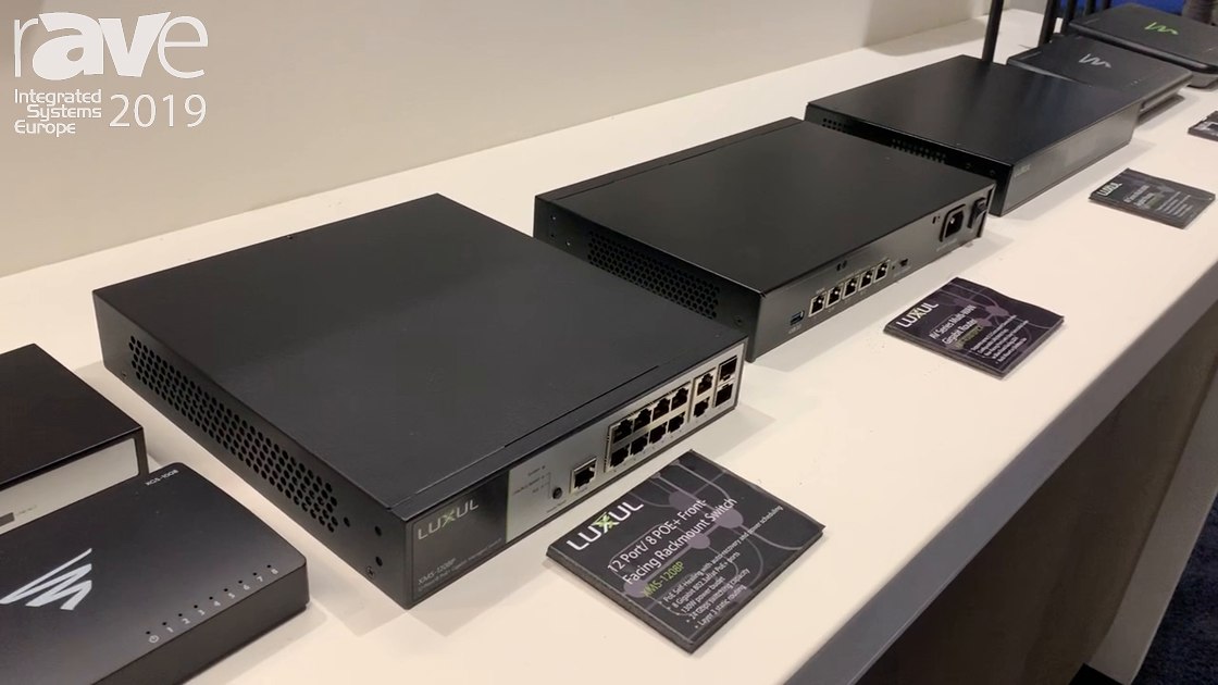 ISE 2019: Luxul Shows XMS-1208P 12-Port / Eight PoE+ Front Facing ...