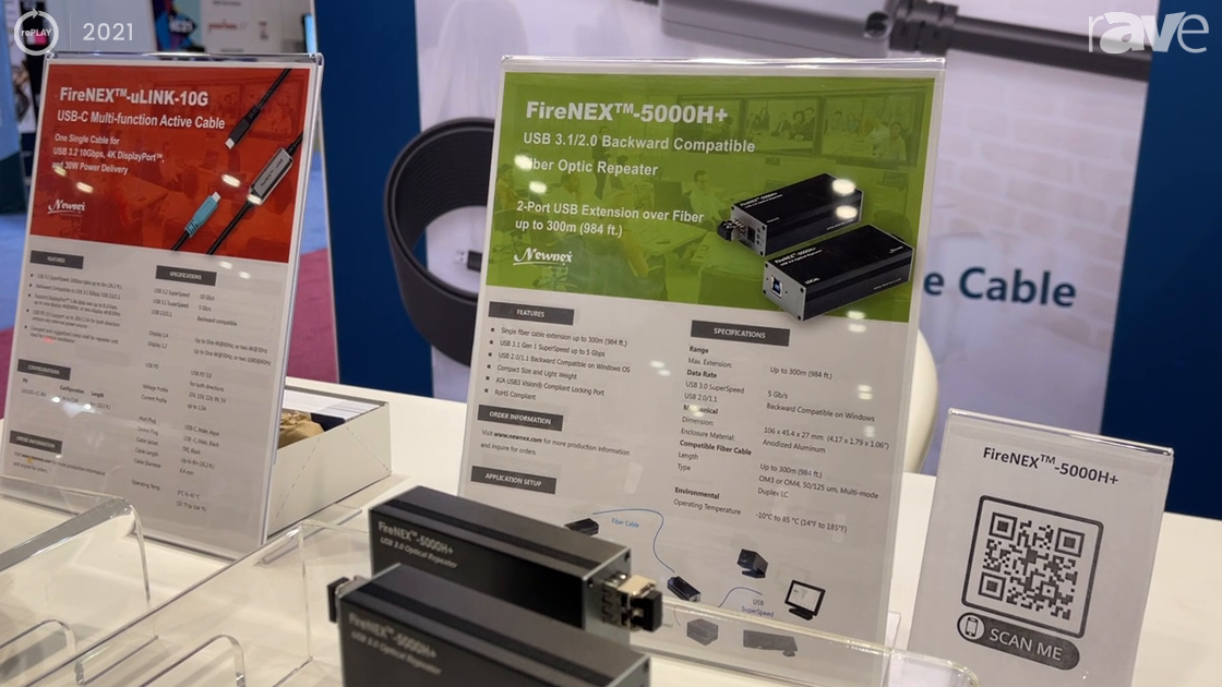 InfoComm 2021: Newnex Shows FireNEX 5000H+ Fiber Optic Repeater for USB ...