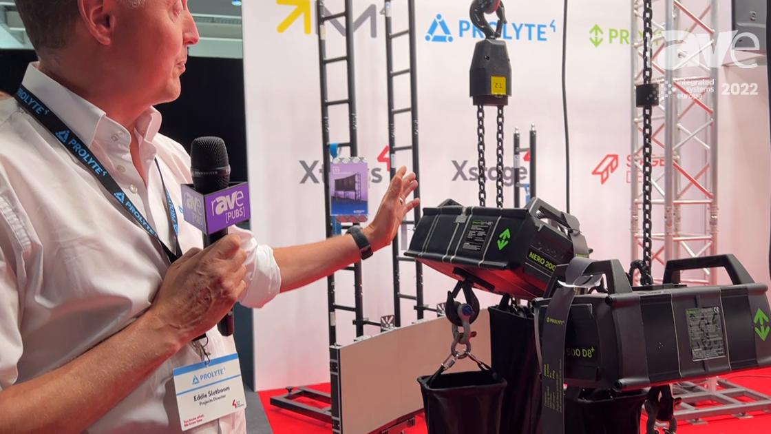 ISE 2022: Prolyte Group Features Its ProLyft Nero Hoist With Outside Limit Switch – rAVe [PUBS]