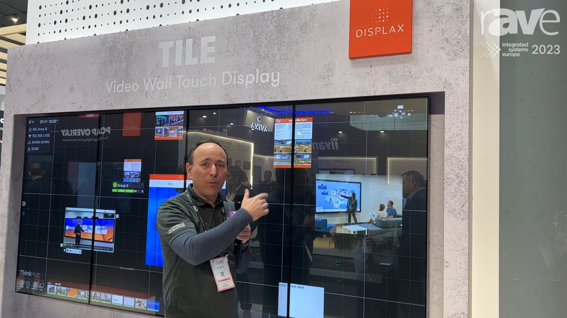 ISE 2023: T1V Demos Displax TILE Video Wall PCAP Touch Display with ...