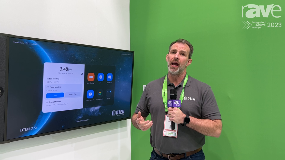 ISE 2023: DTEN Demonstrates DTEN D7X Dual Screen With Centrally Mounted ...