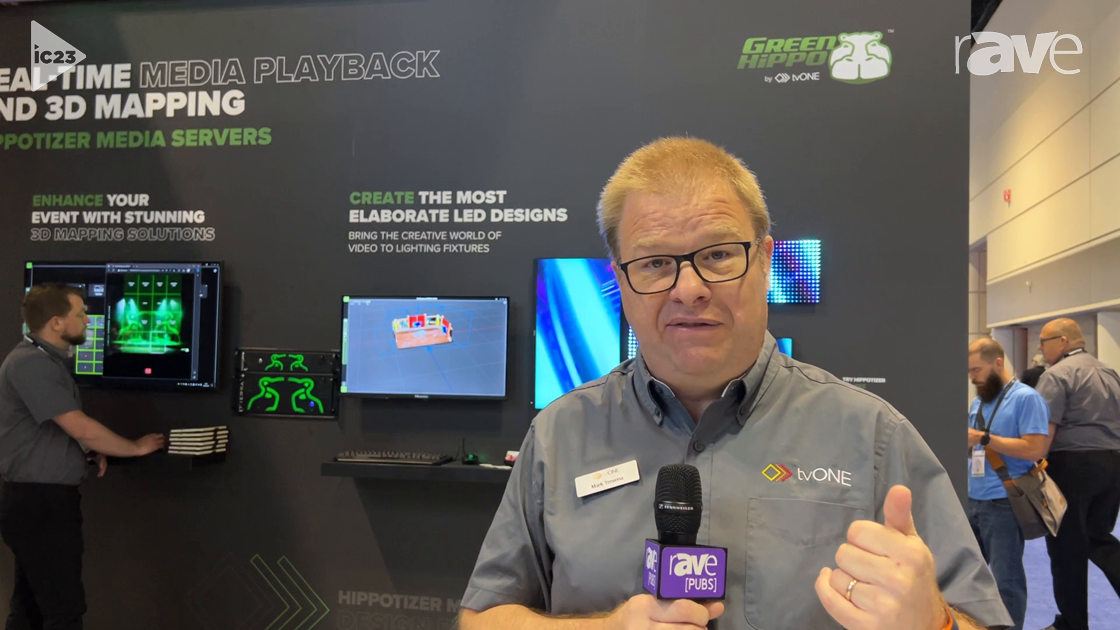 InfoComm 2023: tvONE Demos Green Hippo 3D Perspective Mapping Technology – rAVe [PUBS]