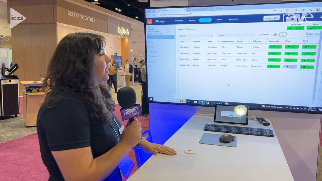 InfoComm 2023: Utelogy Demos U-Manage Room Control Interface in a Cisco-Based Meeting Room ...