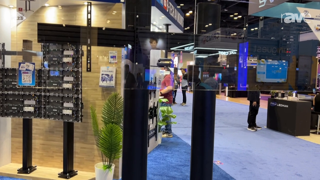 InfoComm 2023: B-Tech AV Mounts Shows BT8712 Freestanding Twin Screen VC Trolley/Stand for ...