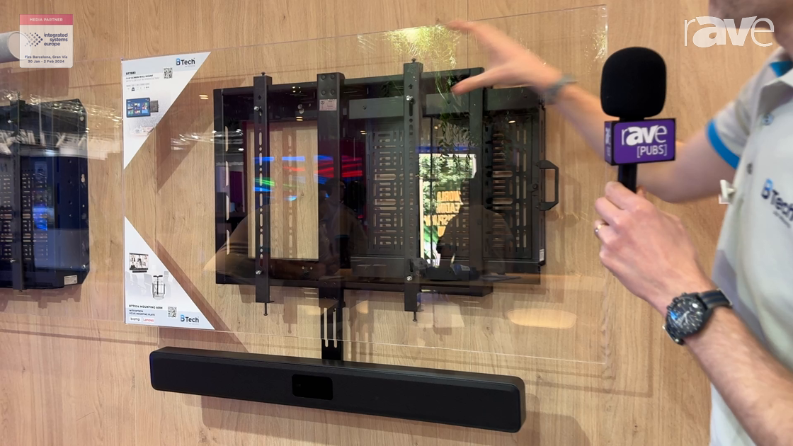 ISE 2024: B-Tech AV Mounts Demos BT7883 Flat Screen Wall Mount With ...