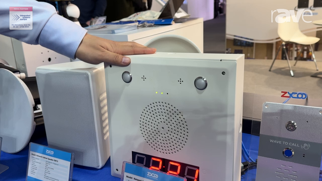 ISE 2024: ZYCOO Shows SIP-Enabled Network Square Speaker SQ10-T with Time Display – rAVe [PUBS]