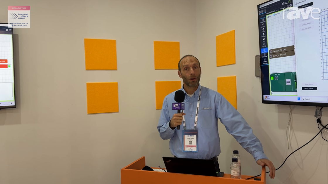 ISE 2024: ClearOne Demos BMA 360 Beamforming Microphone Array Ceiling ...