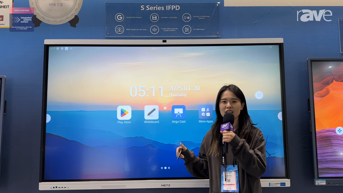 ISE 2025: METZ Display Demos S Series Interactive Flat Panel Displays ...