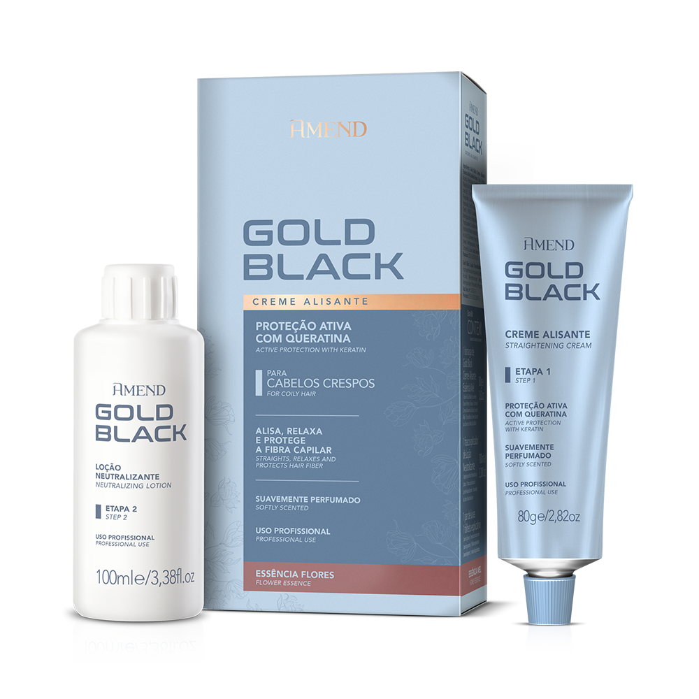 Amend - Kit Creme Alisante Essencia Flores Gold Black