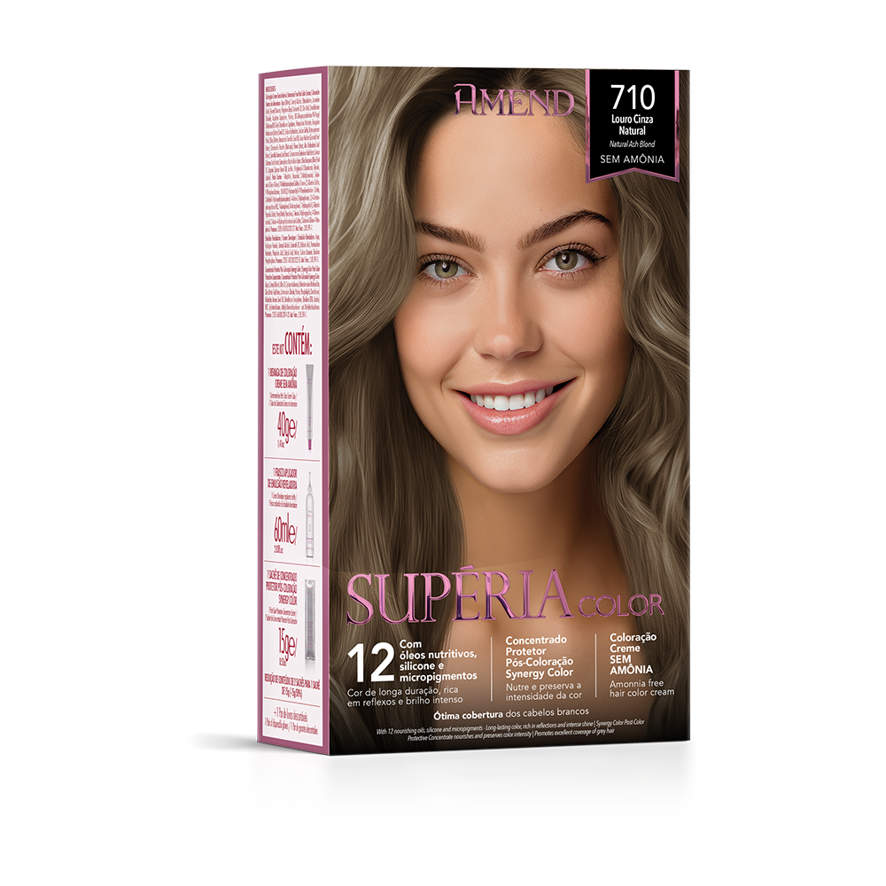 Amend - Coloracao Sem Amonia 710 Louro Cinza Natural Amend Superia Color