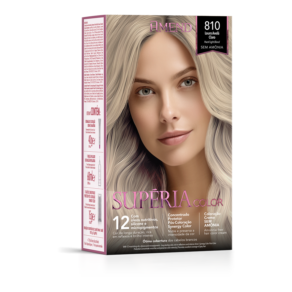 Amend - Coloracao Sem Amonia 810 Louro Avela Claro Amend Superia Color