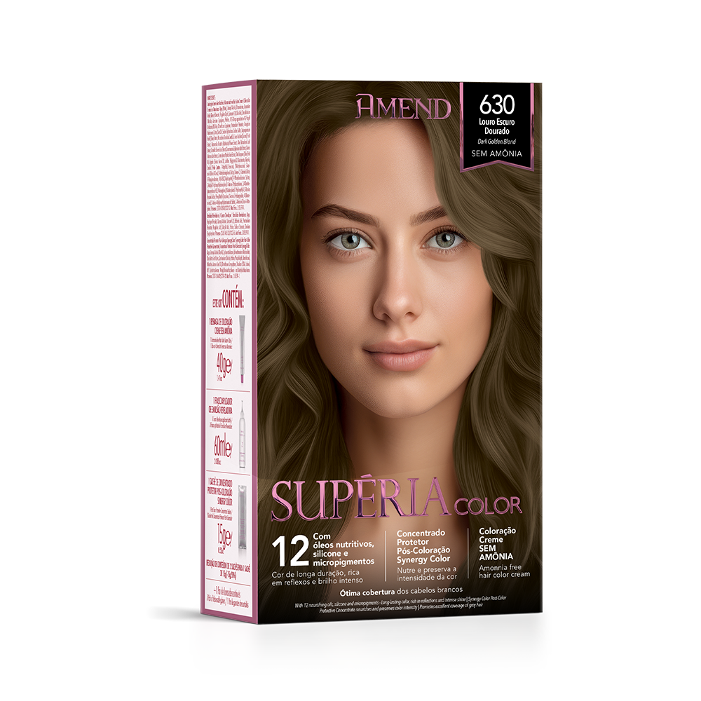 Amend - Coloracao Sem Amonia 630 Louro Escuro Dourado Amend Superia Color