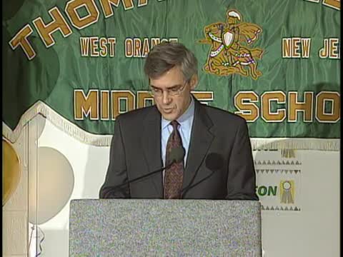 Jon Corzine talks to students at Thomas A. Edison High School ...