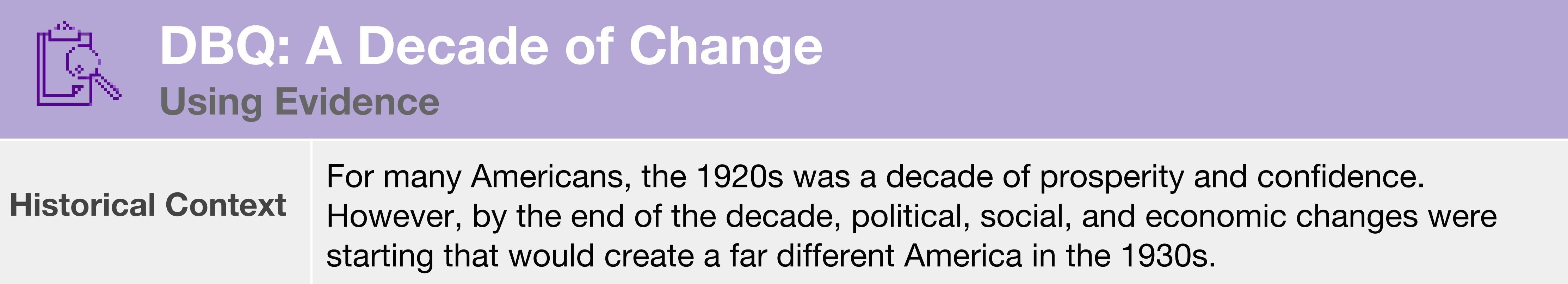 A Decade of Change (DBQ) - Eric Andrew Engler | Library | Formative