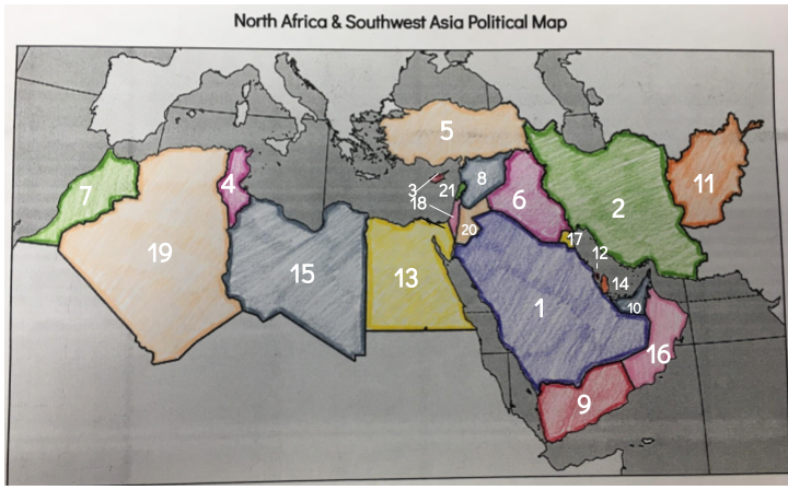 Africa And Southwest Asia Political Map