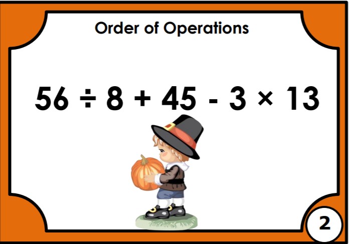 Thanksgiving Order of Operations - Sarah McGull | Library | Formative