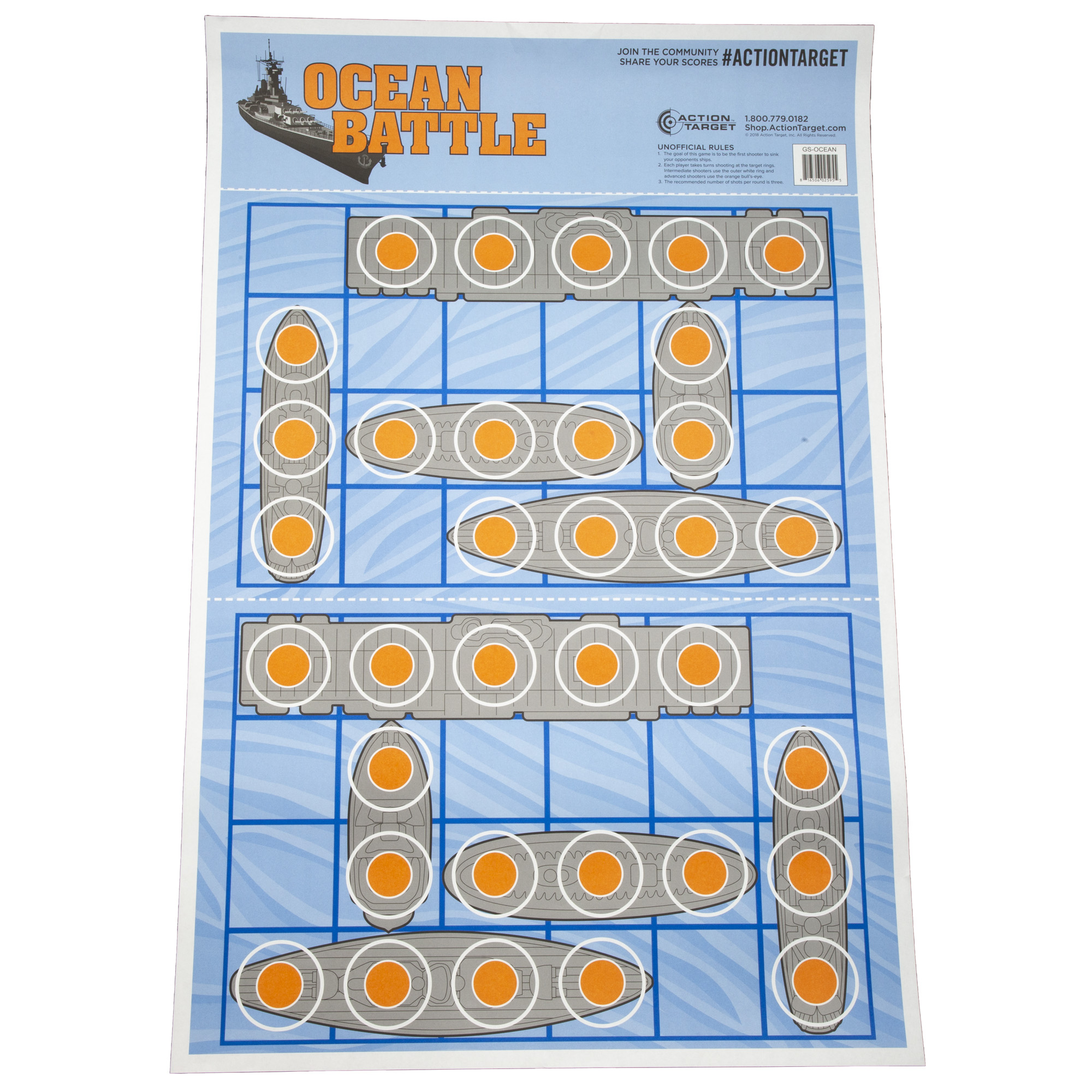 Action Target Ocean Battle Target, Multi Color, 23x35, 100 Per Box GS ...