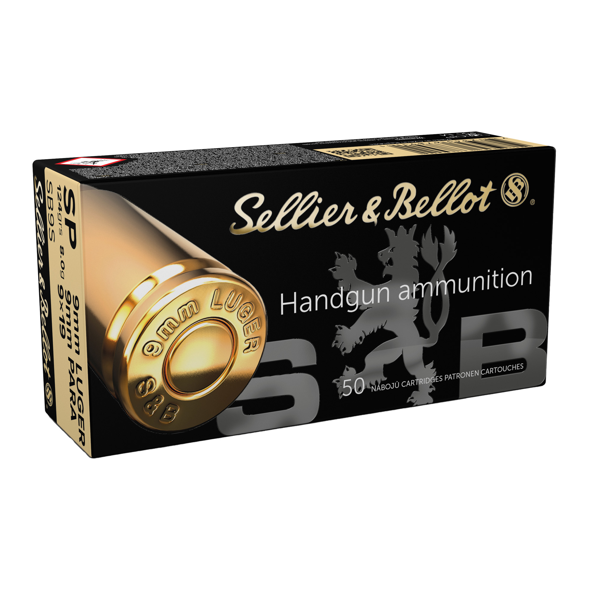 Sellier & Bellot 9MM, 124 Grain, Soft Point, 50 Round Box SB9S