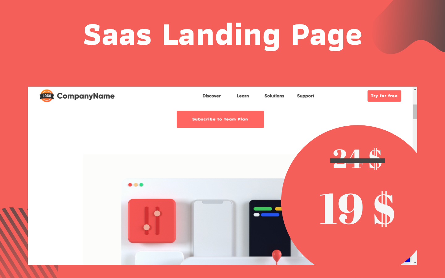 Saas Landing Page Template Template | Bubble