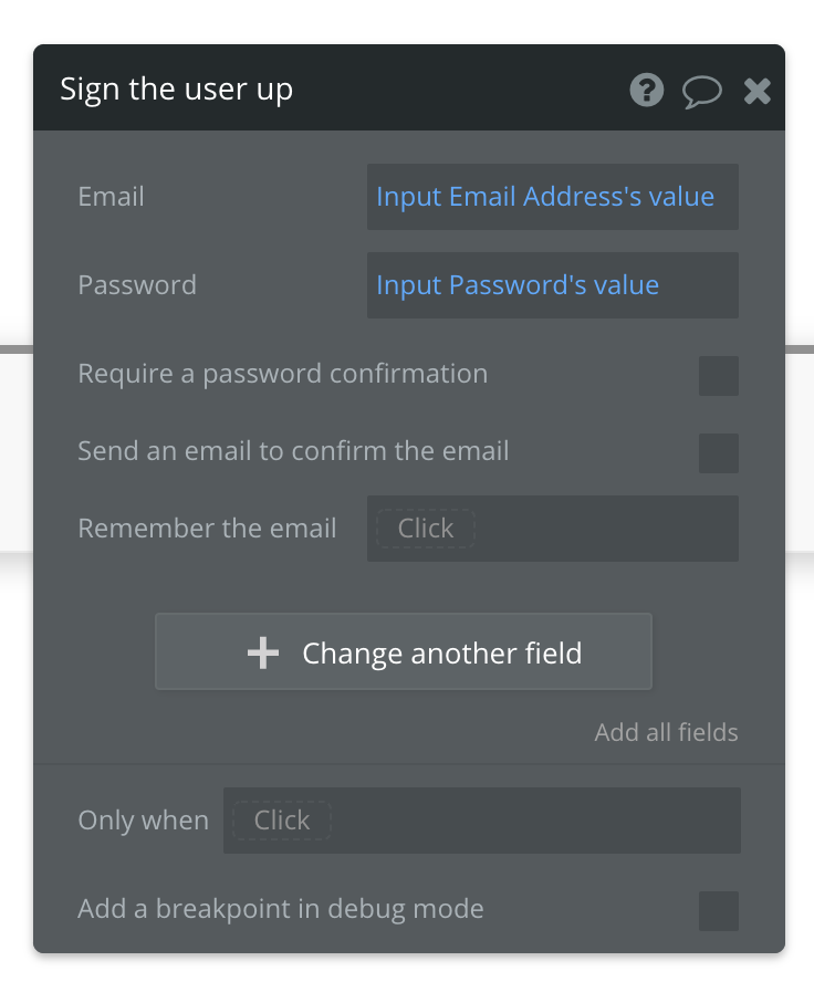 Building the Sign-up System | Bubble